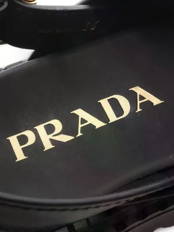 Prada Criss-cross Platform Sandals - Black