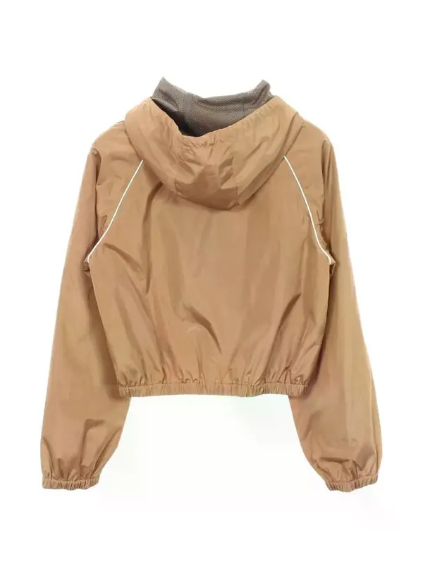 Miu Miu Beige Mesh Hooded Jacket