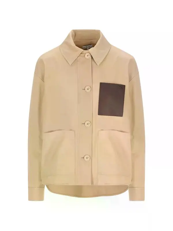 Loewe Beige Twill Logo Pocket Jacket - Neutrals