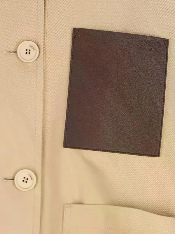 Loewe Beige Twill Logo Pocket Jacket - Neutrals