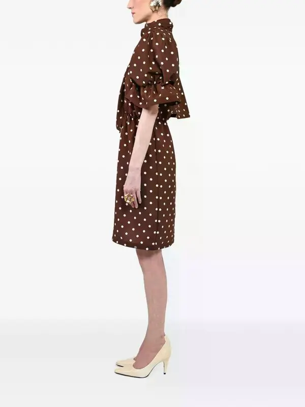 ROWEN ROSE Polka-dot Puff Sleeve Dress
