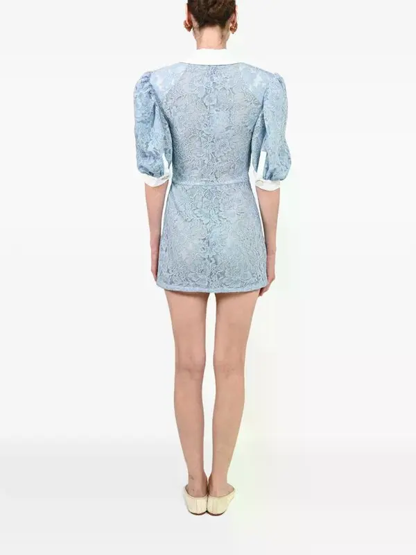 ROWEN ROSE Lace Puff-sleeve Dress