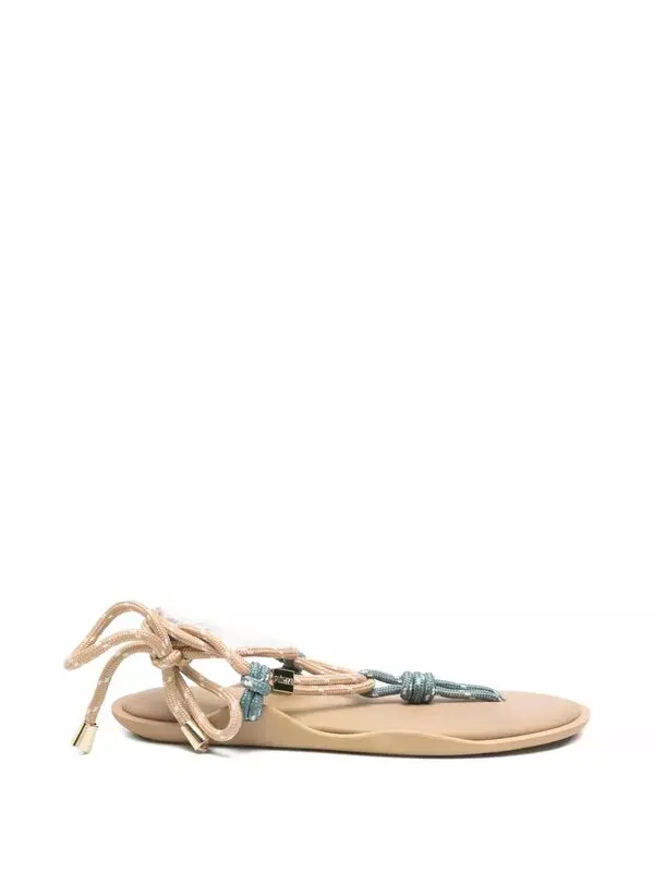 Flowze Rope Detail Wrap Sandals - Neutrals