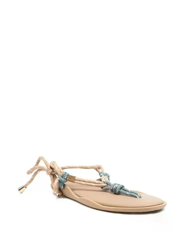 Flowze Rope Detail Wrap Sandals - Neutrals
