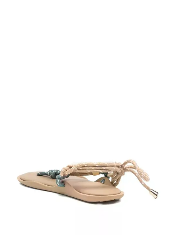Flowze Rope Detail Wrap Sandals - Neutrals
