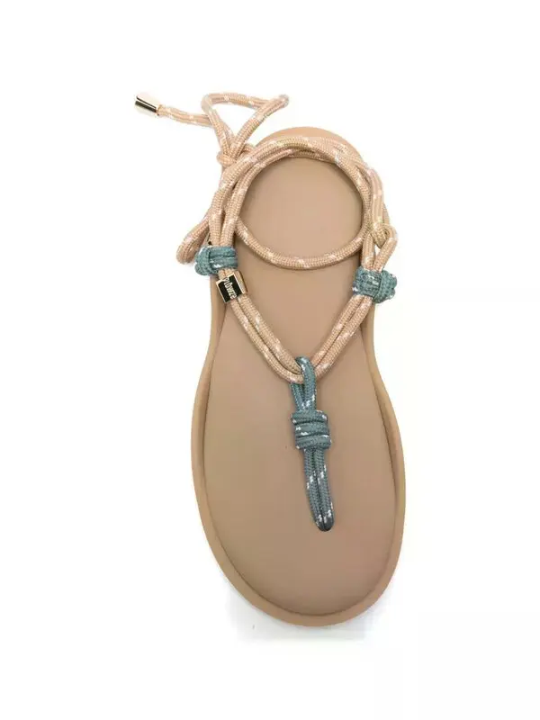 Flowze Rope Detail Wrap Sandals - Neutrals