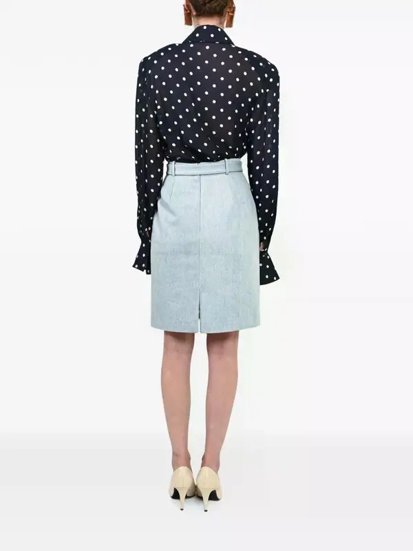 ROWEN ROSE Belted Denim Skirt