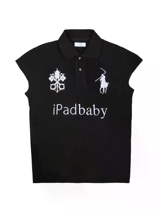 PRAYING Ipad Baby Sleeveless Polo Shirt - Black