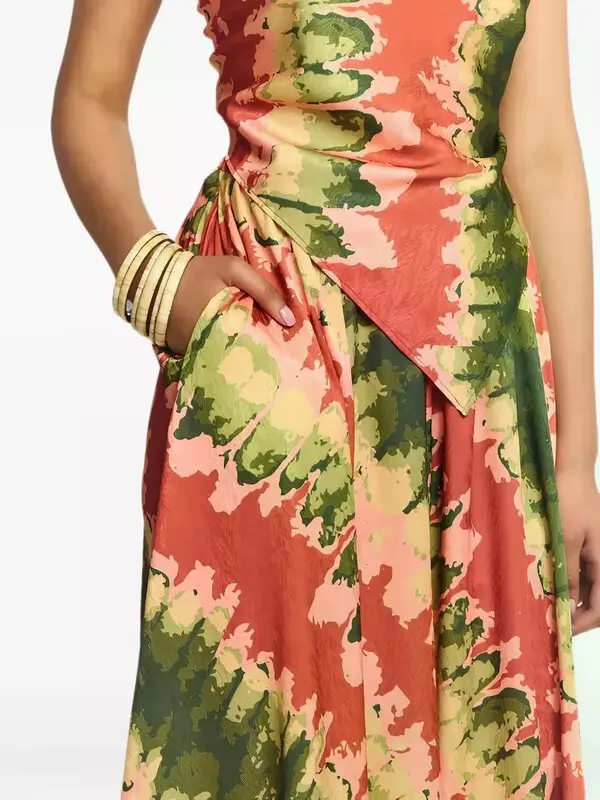 DIARRABLU Abstract-print High-waisted Wide-leg Trousers