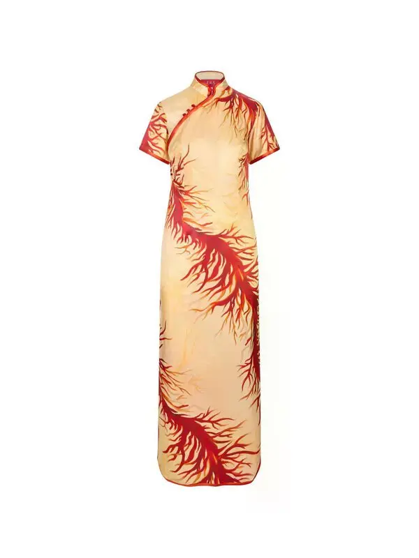 F.R.S FOR RESTLESS SLEEPERS Leaf Print Maxi Dress