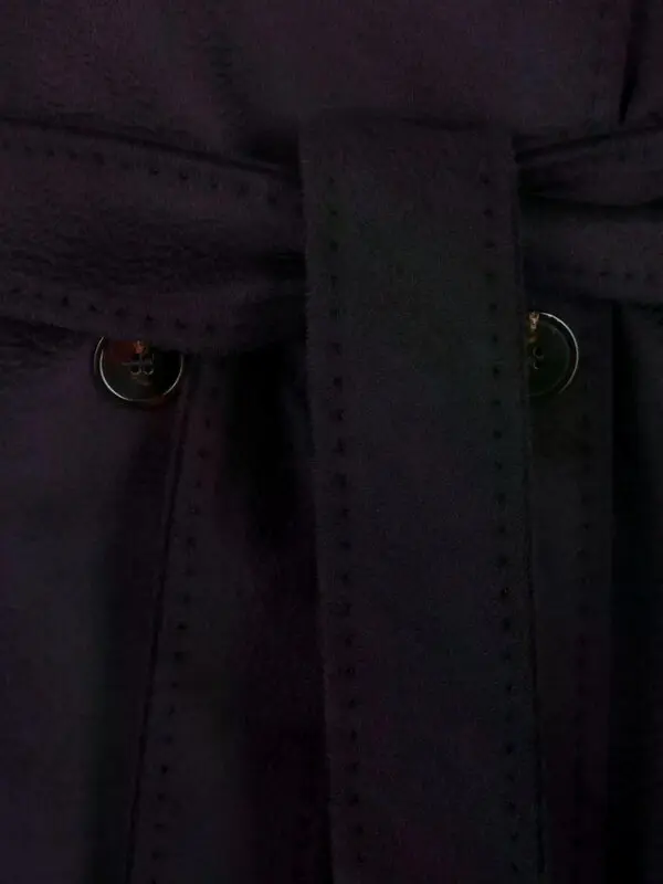 Max Mara Belted Pick-stitch Coat - Purple