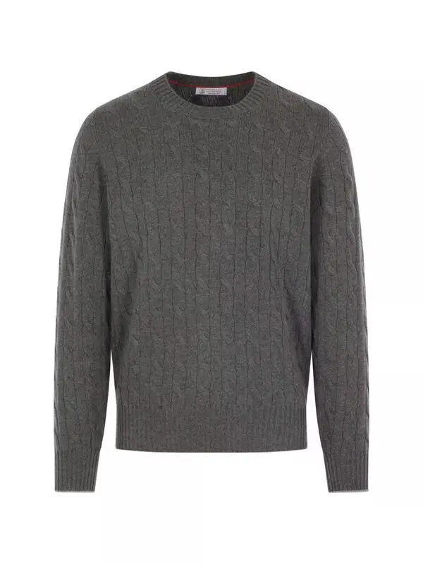 Brunello Cucinelli Cable-knit Cashmere Sweater - Grey