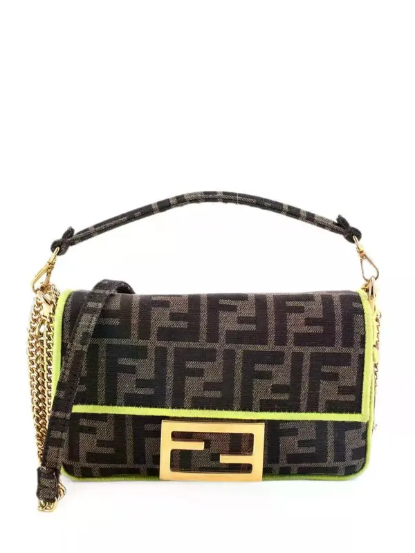 Fendi Zucca Canvas Mini Baguette Crossbody Bag - Brown