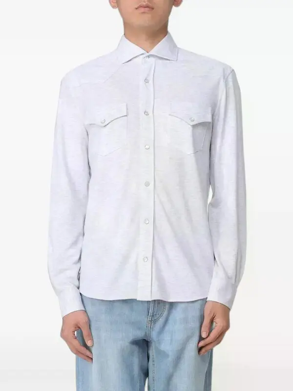 Brunello Cucinelli Western-style Jersey Shirt - Grey