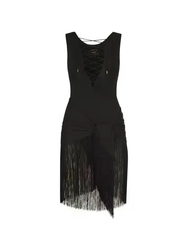 TALLER MARMO Sahara Lace-up Swimsuit And Pareo Set - Black