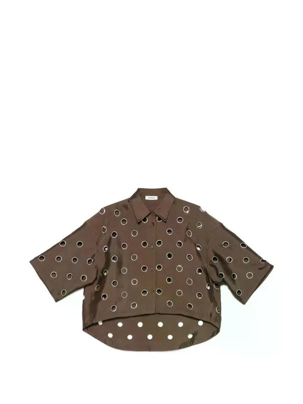 Sandro Embellished Satin Shirt