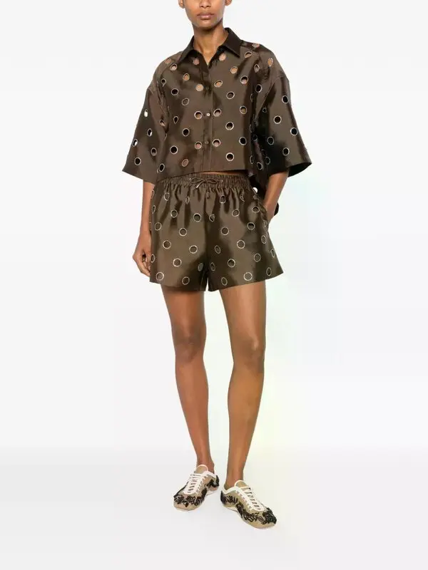 Sandro Embellished Satin Shirt