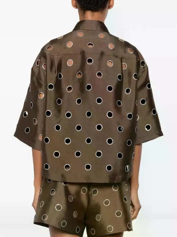 Sandro Embellished Satin Shirt