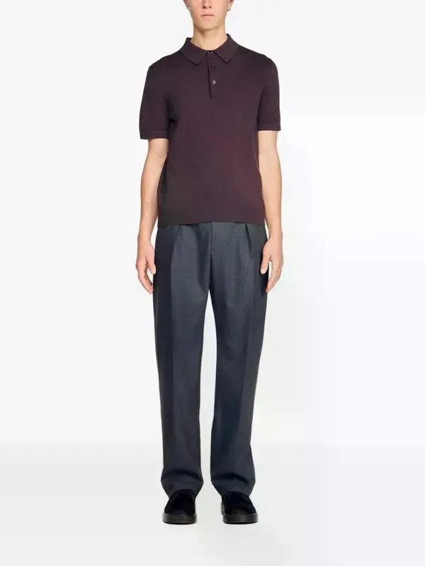 Sandro Cotton And Silk Polo Shirt