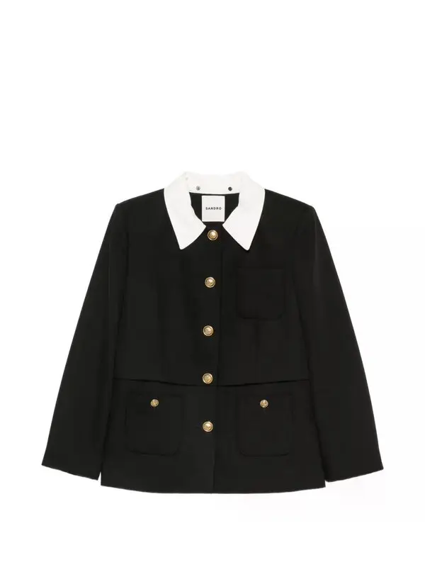 Sandro Contrast-collar Wool Blazer