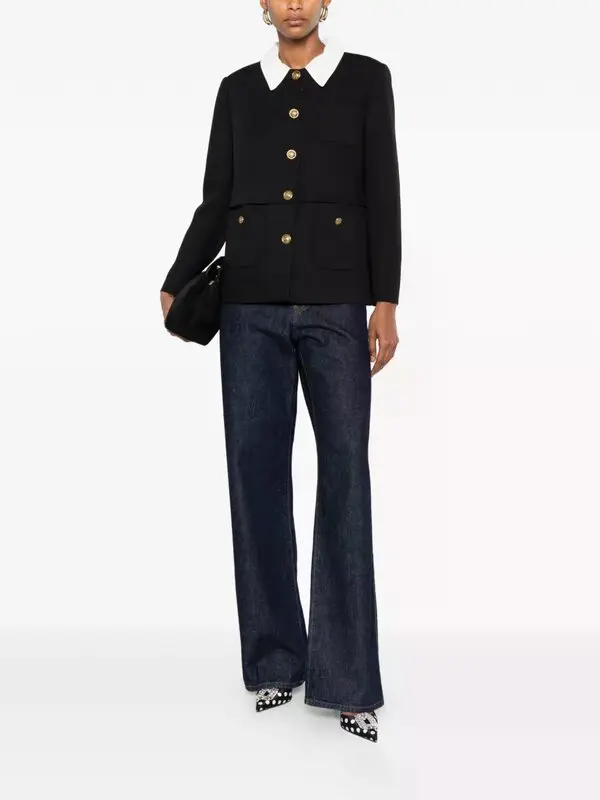 Sandro Contrast-collar Wool Blazer