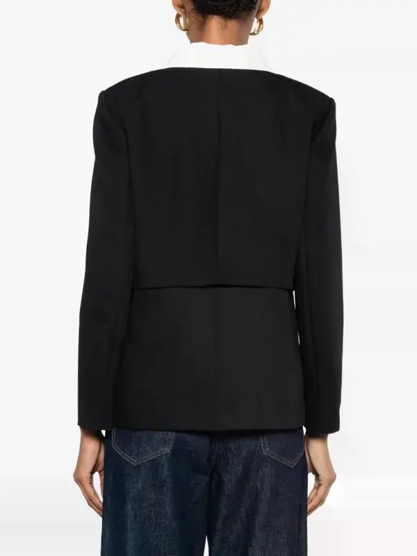Sandro Contrast-collar Wool Blazer
