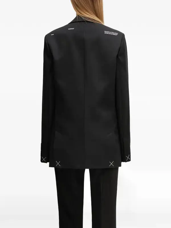 Off-White Single-breasted Blazer With Logo Patch