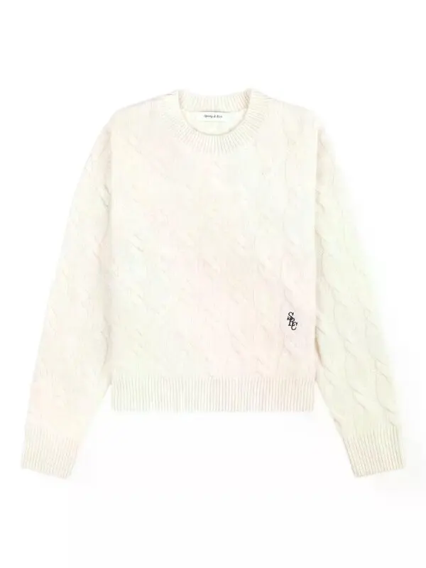 SPORTY & RICH Cable-knit Logo Sweater