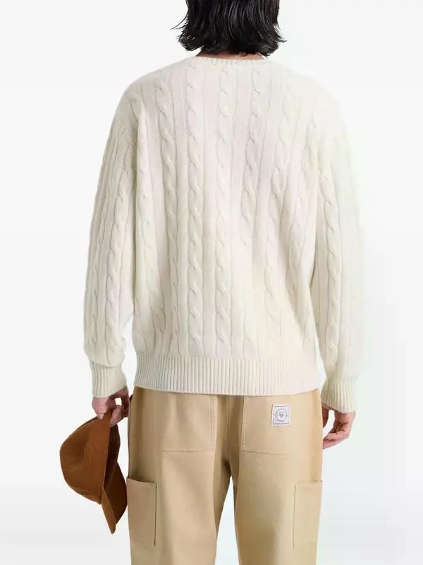 SPORTY & RICH Cable-knit Logo Sweater
