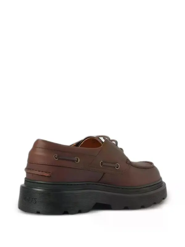 TOD'S Leather Chunky-sole Boat Shoes - Brown