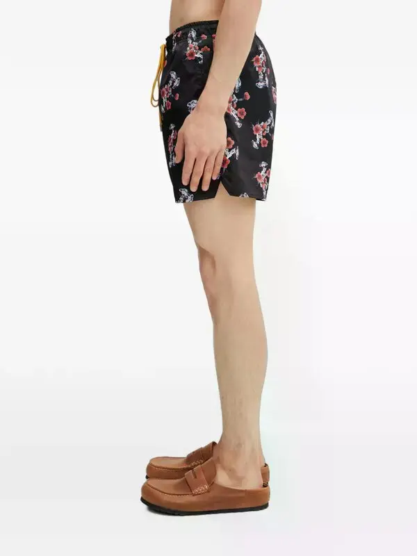 Rhude Floral Print Drawstring Swim Shorts