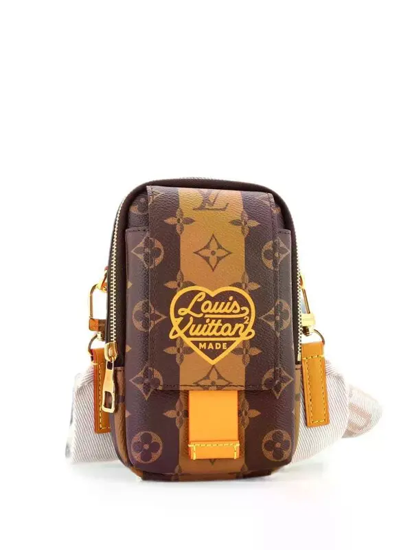 LOUIS VUITTON Nigo Flap Double Phone Pouch - Brown
