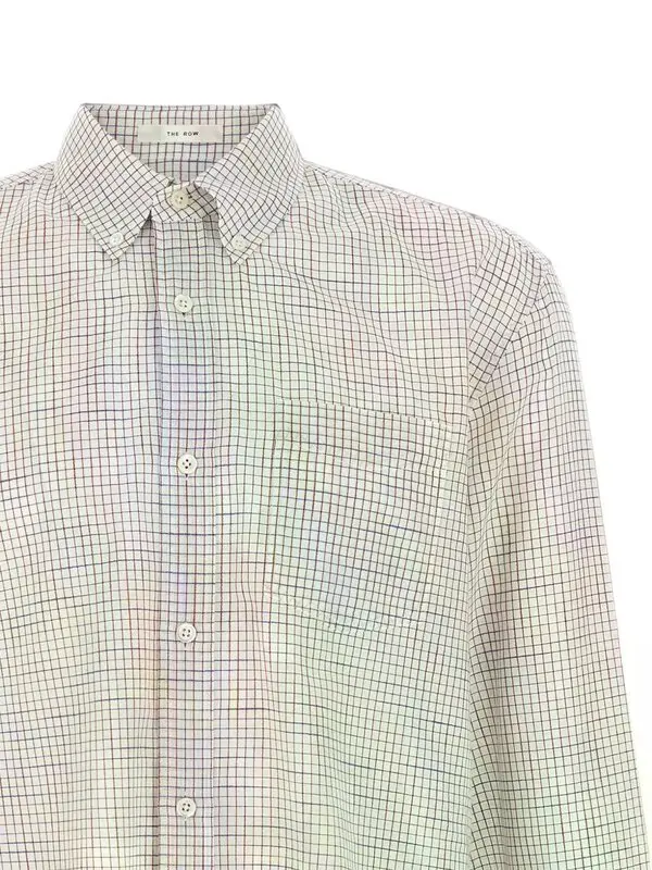 THE ROW Pompeo Checked Cotton-chambray Shirt