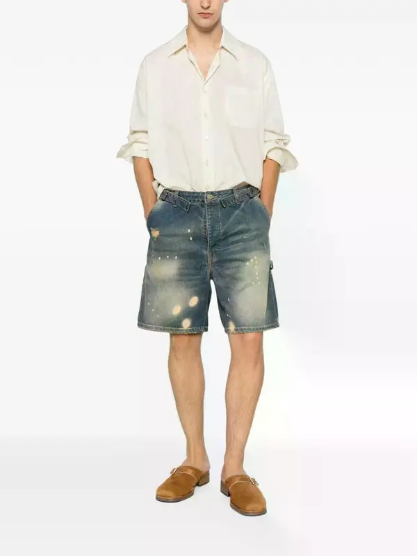 YES LONDON Distressed Bleached Shorts