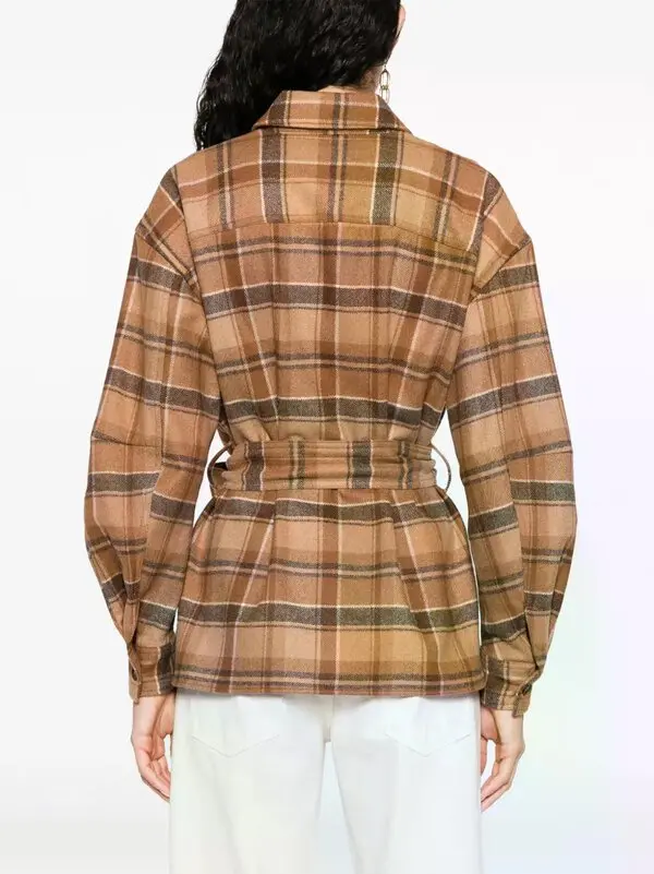 Polo Ralph Lauren Wool Blend Plaid Check Belted Shirt
