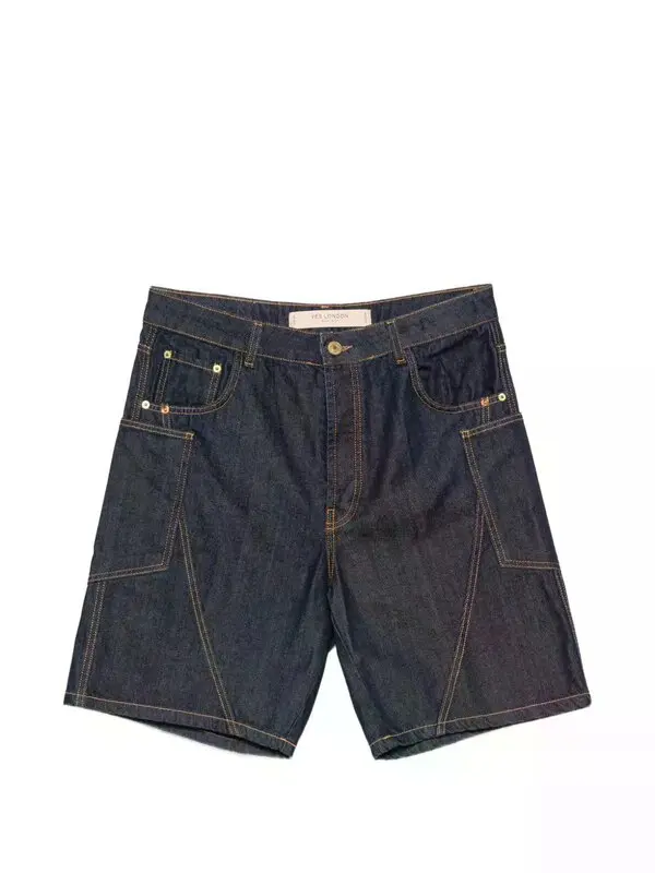 YES LONDON Contrast-stitch Denim Shorts