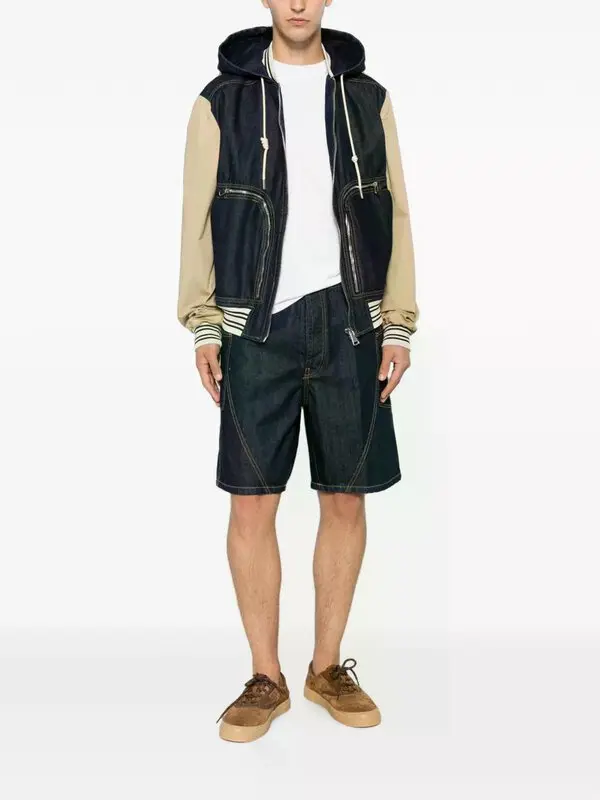 YES LONDON Contrast-stitch Denim Shorts