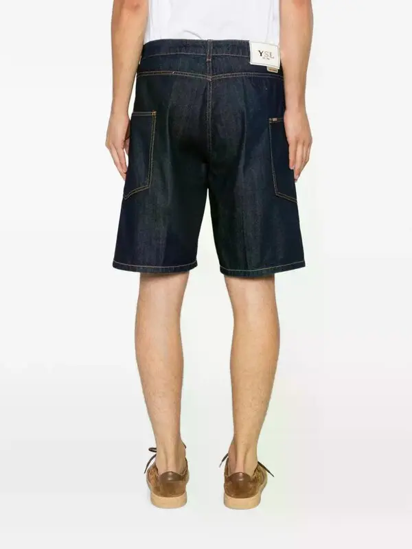 YES LONDON Contrast-stitch Denim Shorts