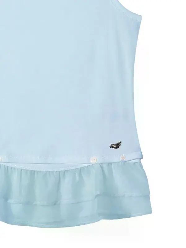 MINI CREAM Sleeveless Ruffled Top
