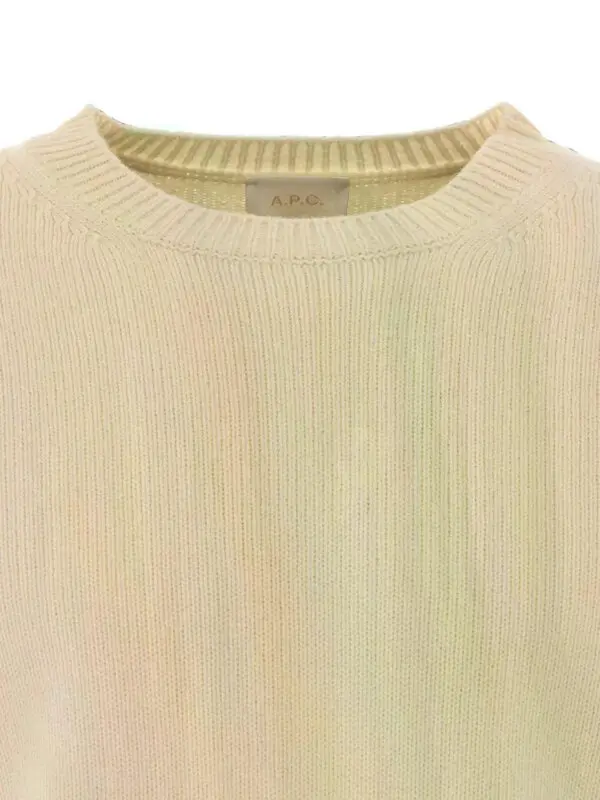 A.p.c. Logo-embroidered Wool Sweater - Neutrals