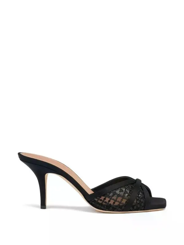 MALONE SOULIERS Perla Sequin-embellished Sandals - Black