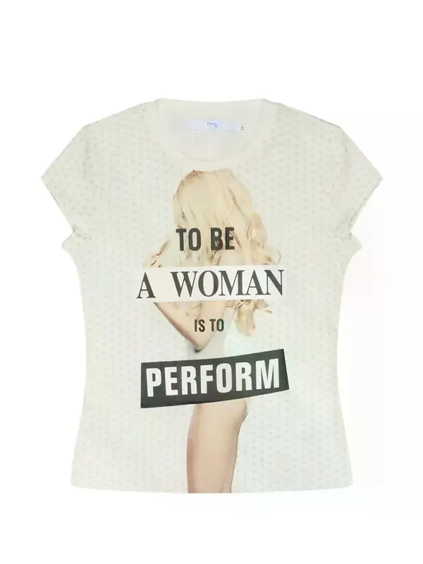 PRAYING Graphic Pointelle T-shirt - Neutrals