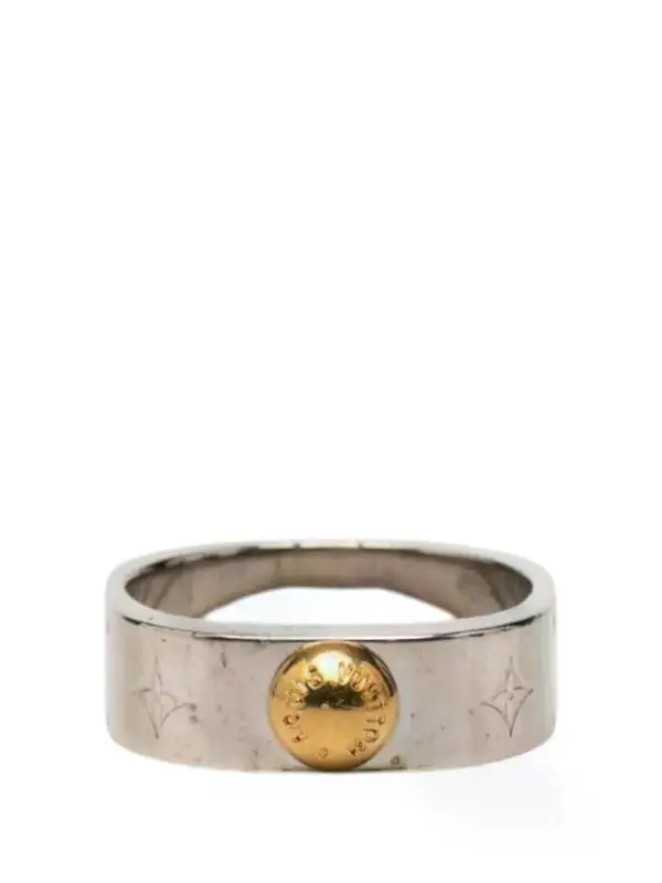 LOUIS VUITTON 2019 Brass Nanogram Ring - Silver