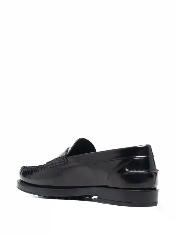 TOD'S Logo Plaque Leather Loafers
