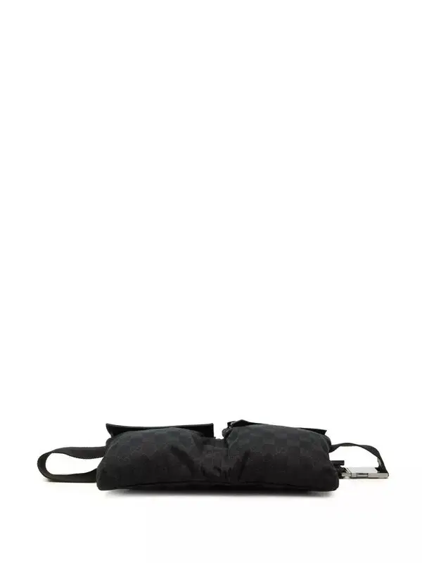 Gucci Gg Canvas Double Pocket Belt Bag - Black