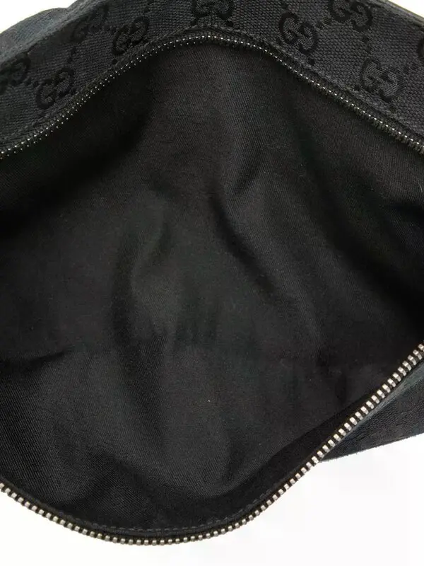 Gucci Gg Canvas Double Pocket Belt Bag - Black