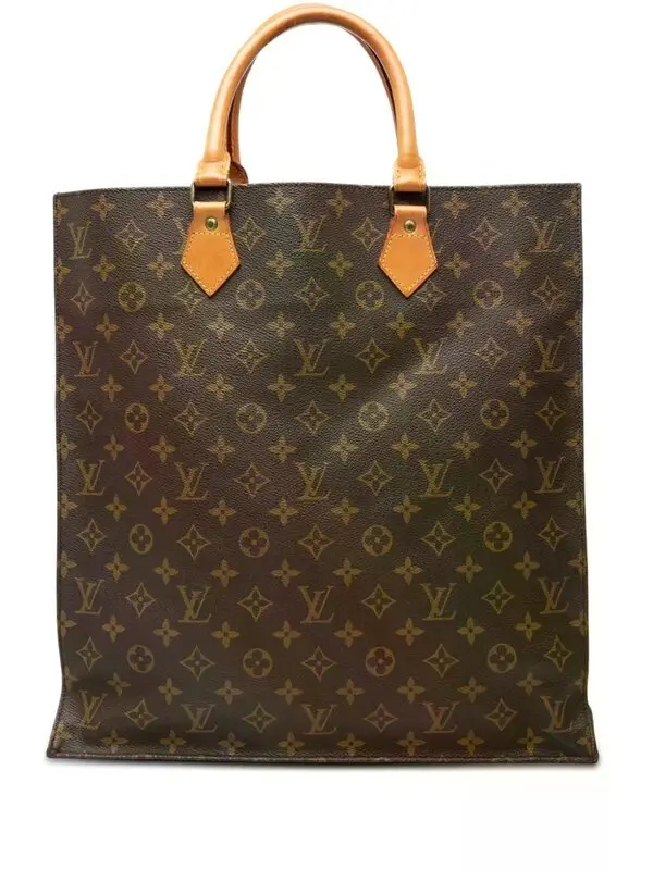 LOUIS VUITTON Monogram Sac Plat Tote Bag - Brown