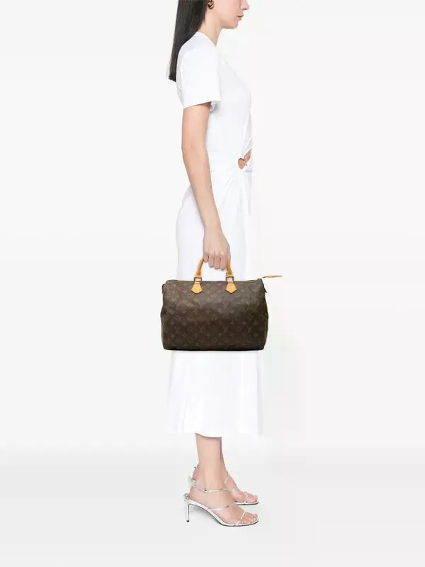 LOUIS VUITTON Monogram Speedy 35 Boston Bag - Brown