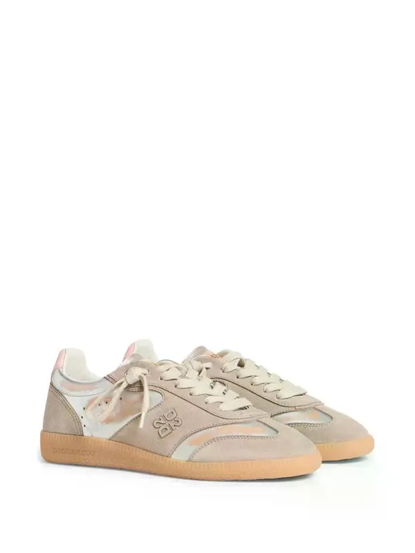 Dsquared2 Suede And Laminated Leather Sneakers - Neutrals