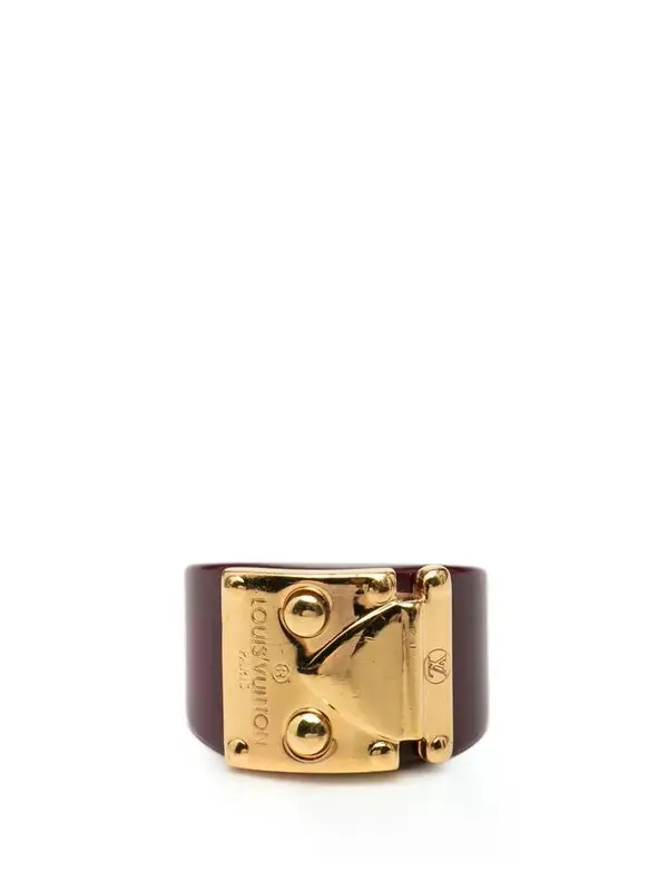 LOUIS VUITTON Resin Gold Plated Ring - Red